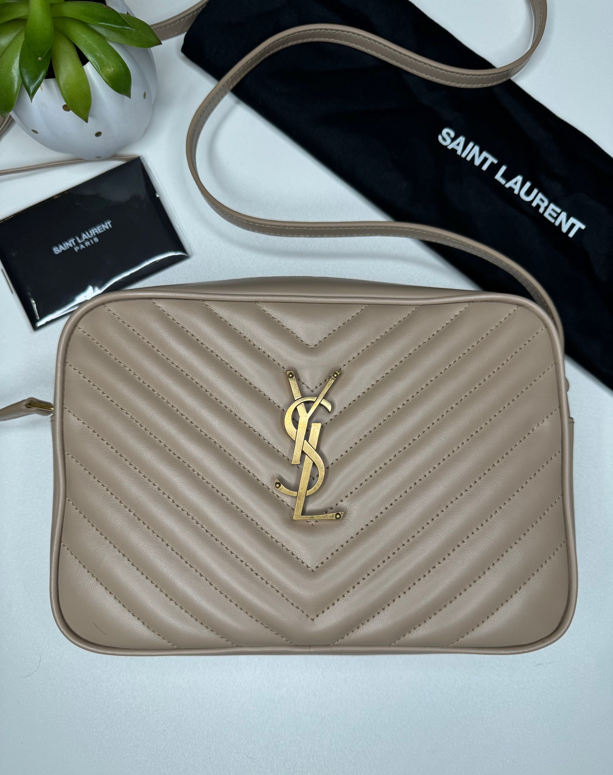 YSL Beige Camera Bag Waffle Spot – Viks Luxury